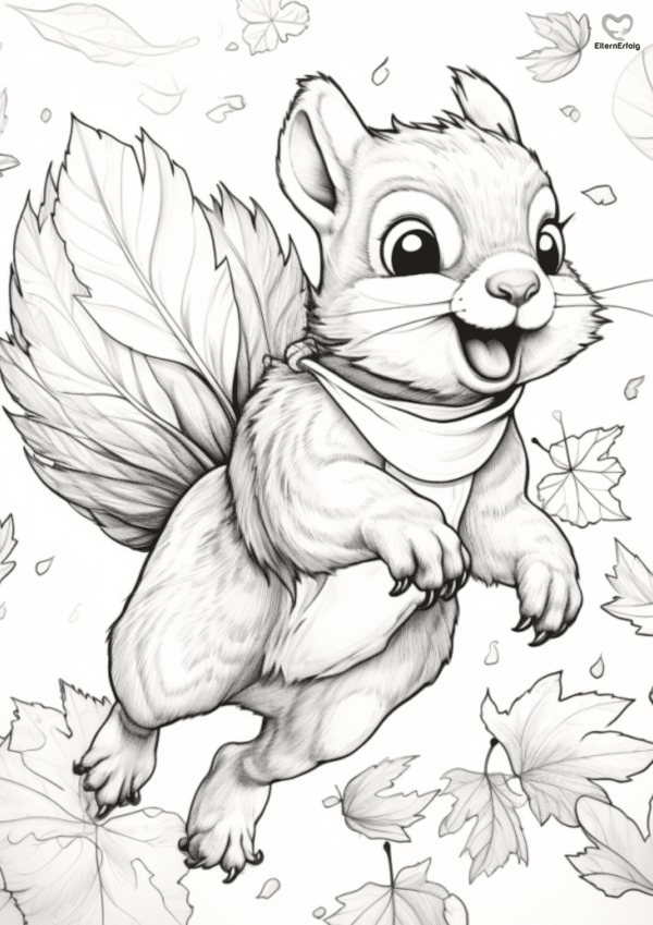 Ausmalbilder Eichhörnchen | Kostenlose Herbst Malvorlagen zum Ausdrucken