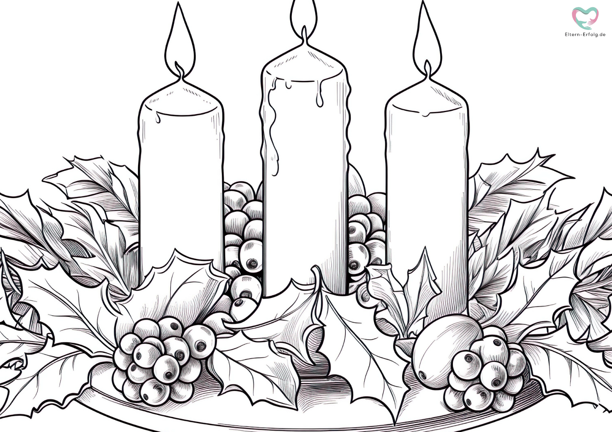 Kostenlose Adventskranz Ausmalbilder: Malvorlagen zum Ausdrucken