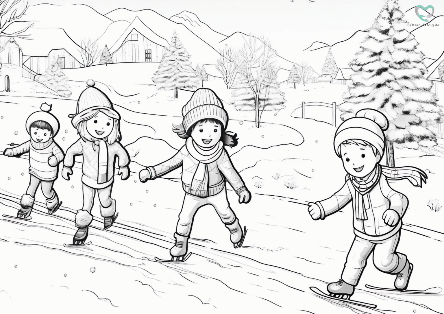 Winter Ausmalbilder: Kostenlose Malvorlagen zum Ausdrucken